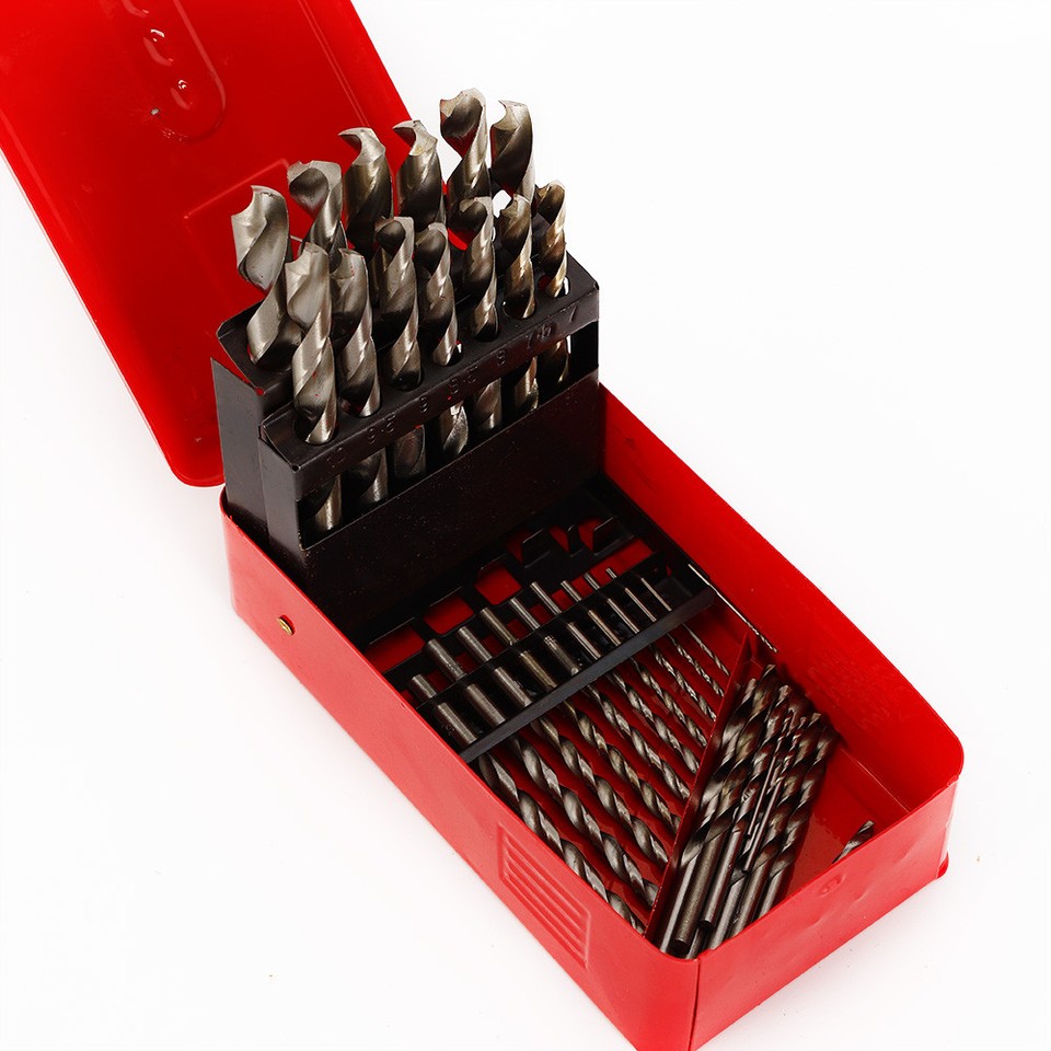 38PCS 1-13mm HSS Metric Drill Bit Set HSS Iron Twist High Speed Cobalt ...