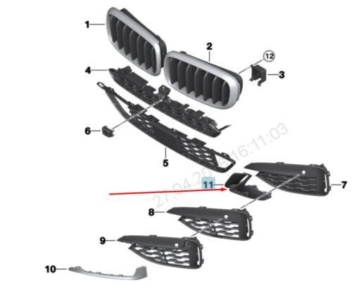 NEW BMW X6 F16 FRONT M BUMPER RIGHT AIR CHANNEL 51118058558 8058558 ...