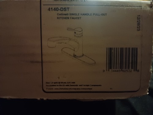 Delta 4140-AR-DST Collins Pull-Out Sprayer Kitchen Faucet in Arctic ...