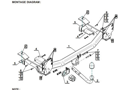 Swan Neck Tow Bar For LAND ROVER Range Rover (L322) (2002-2012) L-110 ...
