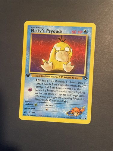 Pokémon TCG - 1st Edition Misty’s Psyduck 90/132 - Rare - Gym Heroes ...
