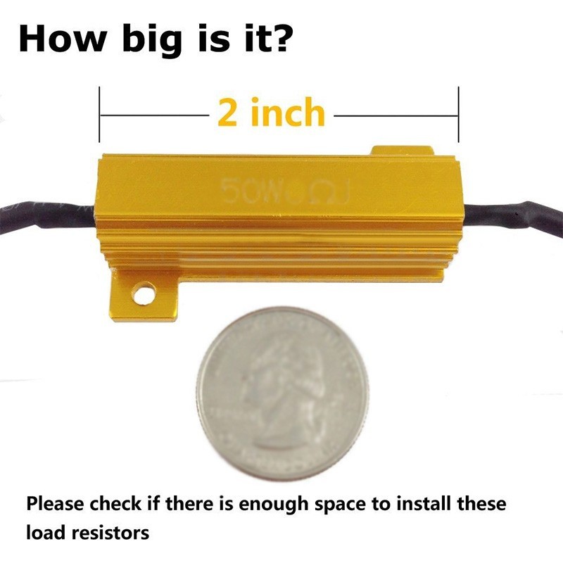 12-24V 50W 8ohm LED Load Resistor Decoders Fix Hyper Flash Turn Signal ...