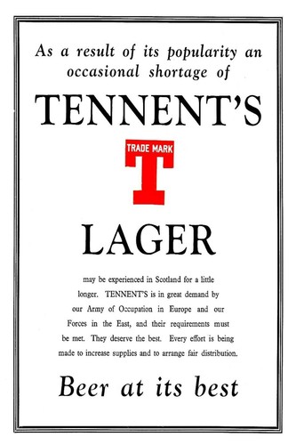 Tennent's Lager Beer Advert Vintage Look Retro Style Metal Sign, bar ...