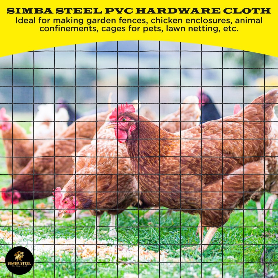 Hardware Cloth 16 GA Black Vinyl Coated Welded Wire Mesh Many Sizes ...