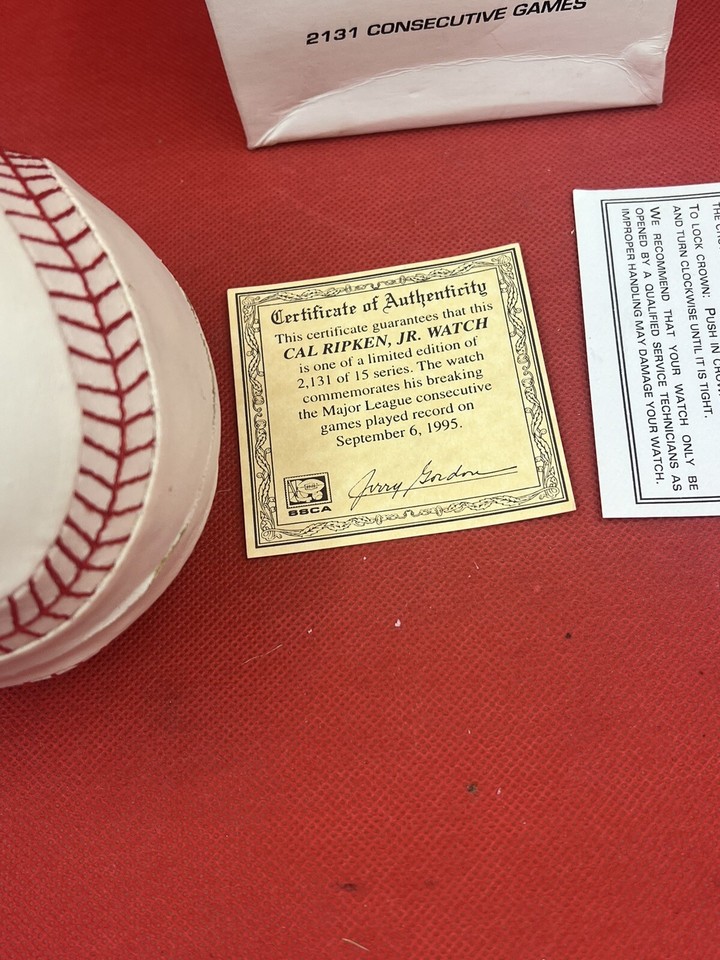 Cal Ripken Jr 2131 Consecutive Games Commemorative Watch with Baseball ...