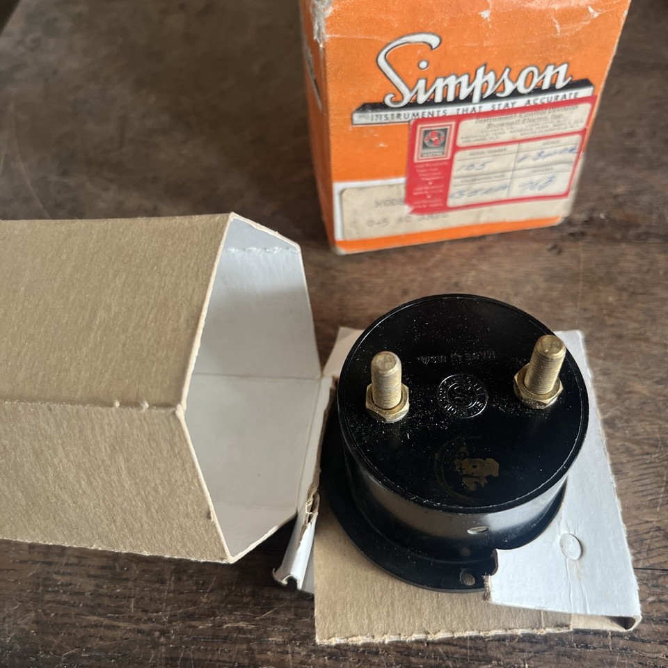NOS Simpson AC Amperes Gauge Meter 0 - 5 Amps, Made in USA | eBay