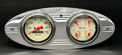 1932 Ford Car 2 Gauge Dash Panel Insert Quad Set Shark | eBay