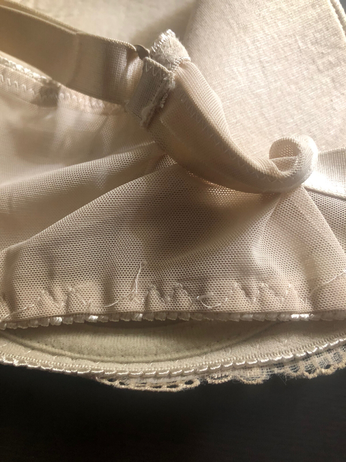 Serenada Womens 48DD Beige Floral Lace Overlay Bra Underwire Lightly ...