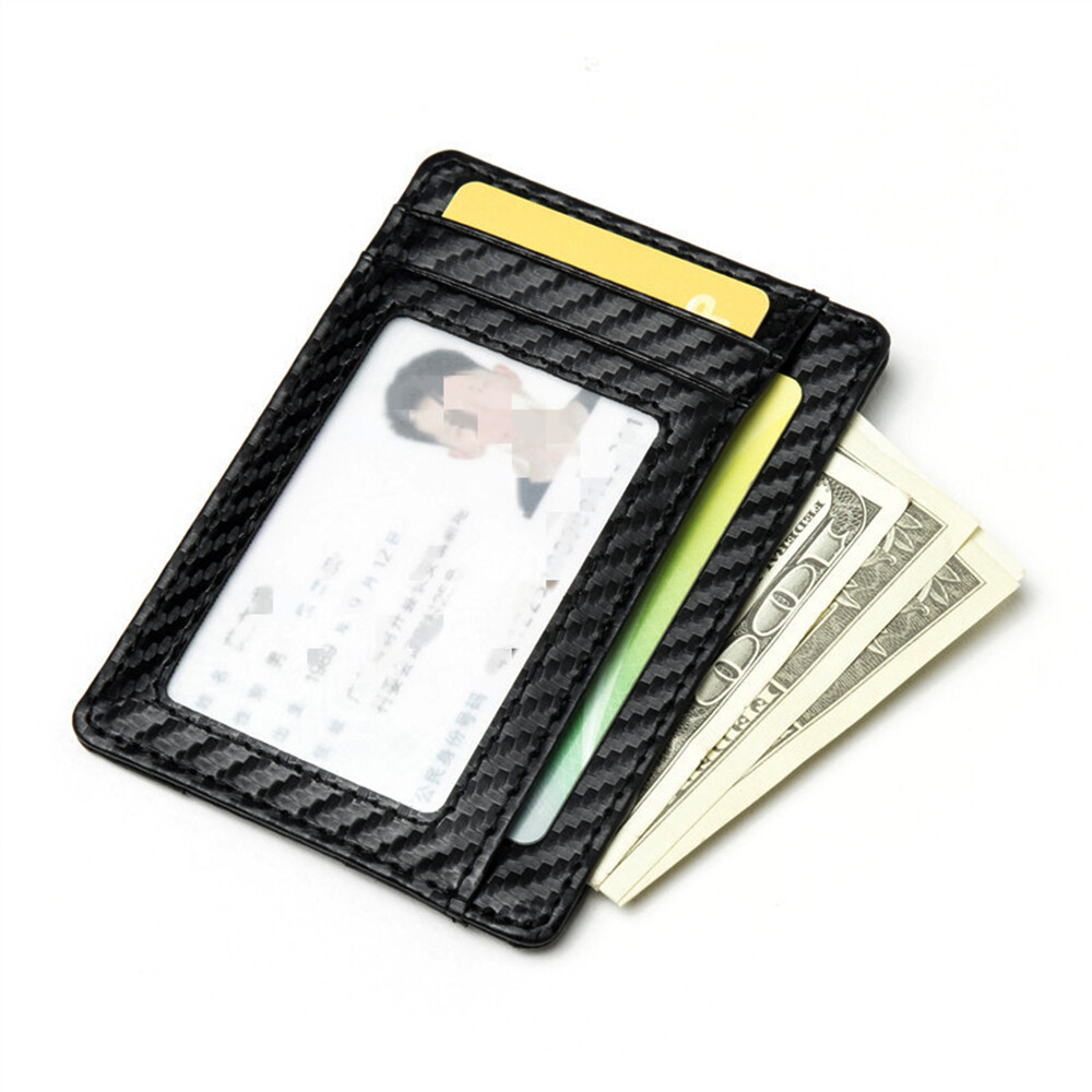 Men Anti-scan Leather Slim ID Credit Card Holder RFID Blocking Thin ...