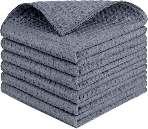 Waffle Weave Microfiber Cleaning Cloth,Highly Absorbent Cleaning Rag | eBay