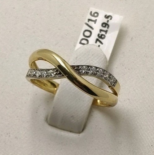 18K Gold Bicolor Infinity Ring With Zirconias. 6 Mm Wide. | eBay