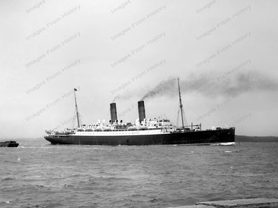 8x10 Print Historic Ship Cunard Line RMS Franconia Boston Harbor 1910 # ...