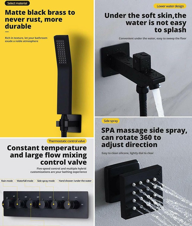 High-pressure water saving Best Led Rain Shower System Stainless Steel ...