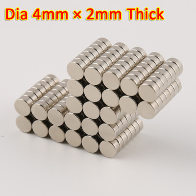 Magnets 4x2mm Disc small strong thin round craft magnet 4mm dia x 2mm ...