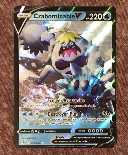 Crabominable V - 076/264 Ultra Rare Fusion Strike Pokemon TCG NM | eBay