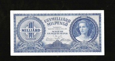 Hungary | 1 Billion Milpengo | 1946 | P-131 | Hyperinflation note | UNC ...
