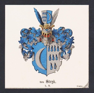 19.Jh. von Stryk Wappen Heraldik coat of arms heraldry Lithographie | eBay