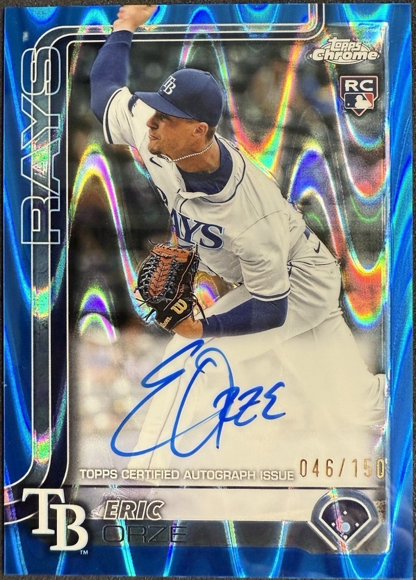 2025 Topps Chrome - Rookie Autographs Eric Orze #RA-EO Blue RayWave ...