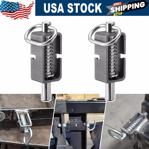 2PCS Utility Steel Spring Trailer Gate Loaded Weld-On Spring Latch Lock ...