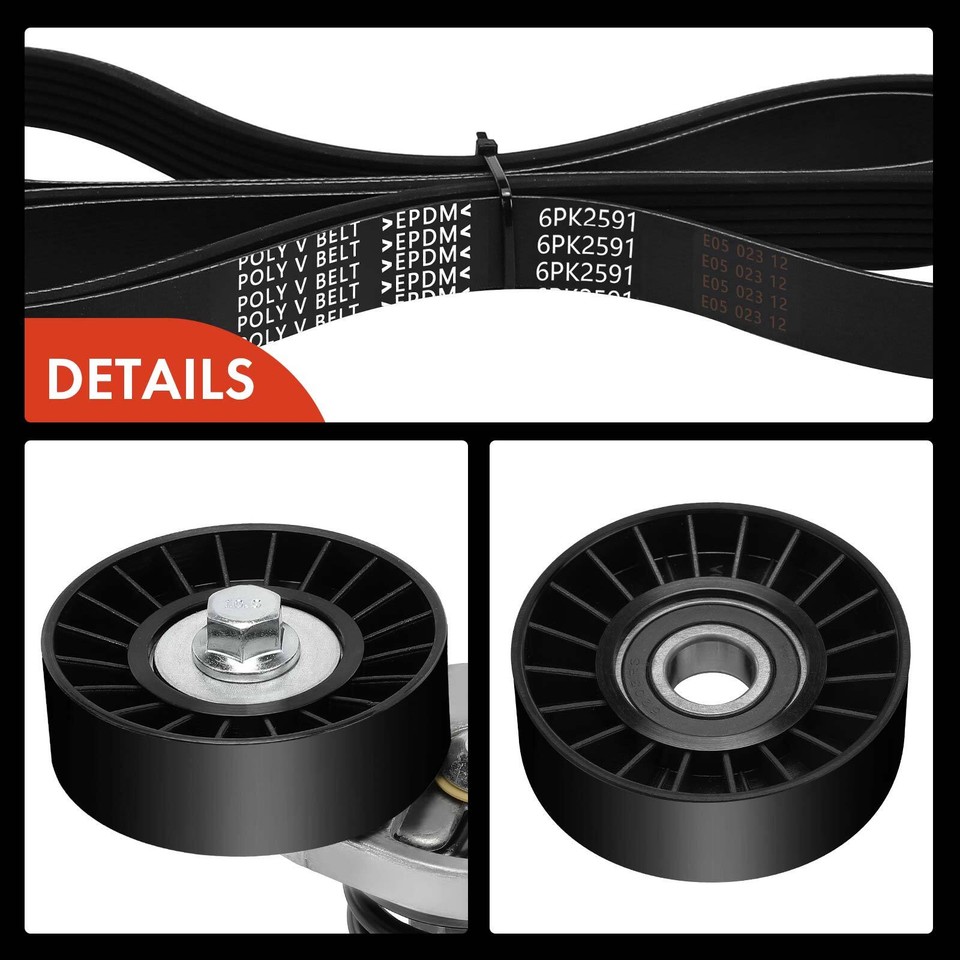 3Pcs Serpentine Belt Drive Component Kit for Ford Bronco F-150 E-150 ...