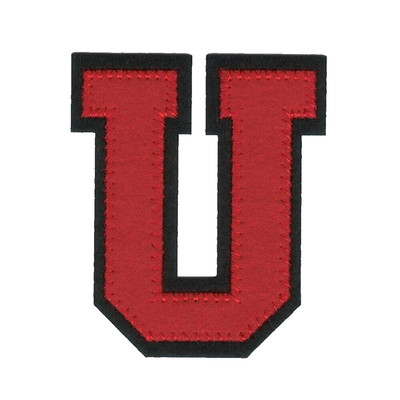 Red Varsity Letter U Patch Felt Block Letterman Black Outline (2 1/2 ...