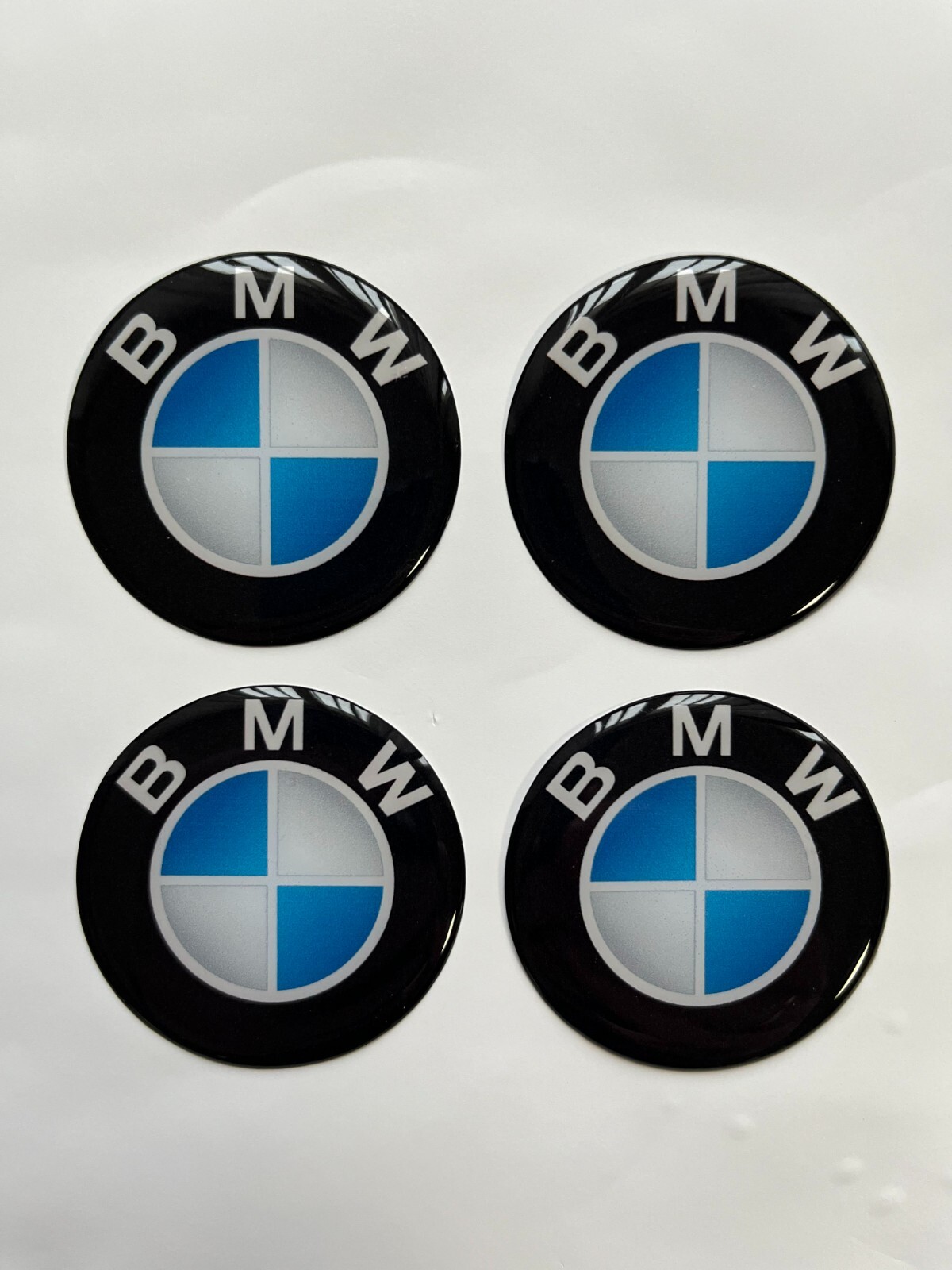 Set of 4 pcs BMW Center Wheel Cap Stickers Decal Rims Emblem Logo Gas ...