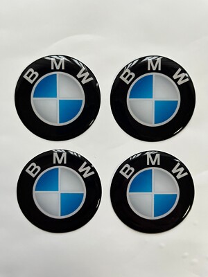 Set of 4 pcs BMW Center Wheel Cap Stickers Decal Rims Emblem Logo Gas ...