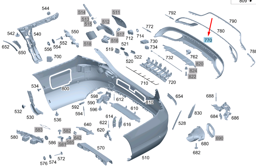 MERCEDES C Class W205 Rear Bumper Diffuser 2014 to 2018 A2058853103 for ...
