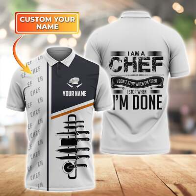 3D Polo Shirt With Personalized Name For Chef Chef Polo Shirt_8983 | eBay