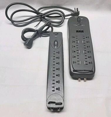 Surge Protector Power Sentry Surge Strip 7 & 12 Outlets Set of 2, black ...