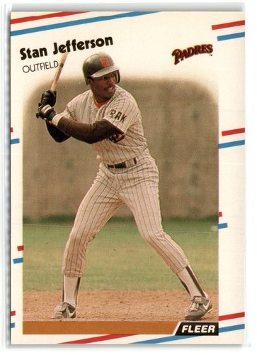 1988 Fleer Baseball Glossy/Tiffany #587 Stan Jefferson San Diego Padres ...