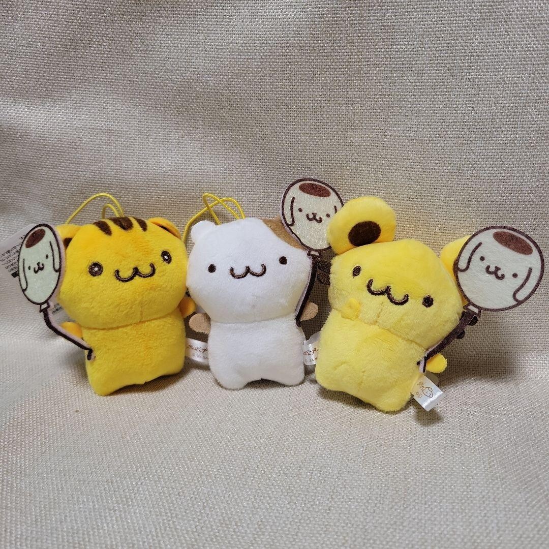 Pompompurin SET 3 Team Purin Balloon Mascot Scone Muffin Bagel 9cm ...