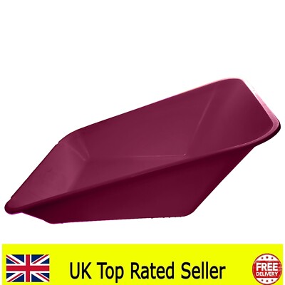 BURGUNDY WHEEL BARROW REPLACEMENT PLASTIC BODY 85 LITRE/ NO HOLES MADE ...