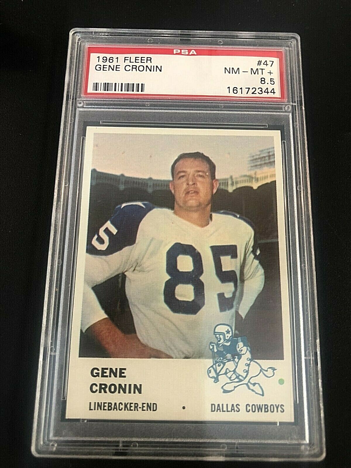 Gene Cronin 1961 Fleer Football Card #47 Graded PSA 8.5 NM-MT+ Cowboys ...