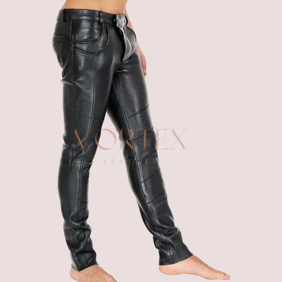 Handmade Sheep Leather Men Pant Genuine Black Leather Pant Men Leather Jeans | eBay