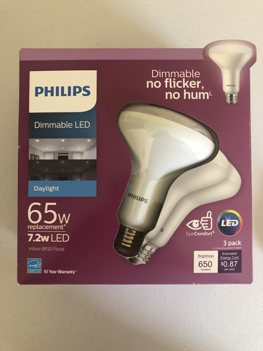 Philips 65-Watt Equivalent BR30 Dimmable ENERGY STAR LED Light Bulb ...