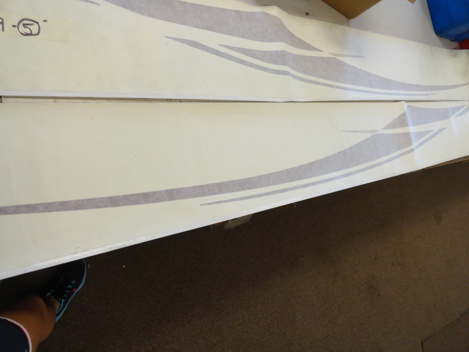 TRACKER STARBOARD & PORT DECAL PAIR (2) RED / GRAY/ GOLD 103 1/4" X 7 7 ...