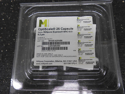 MILLIPORE EXPRESSS OPTISCALE 25 CAPSULE SHGEA25NB6 0.5/0.2µm FILTERS 6 ...