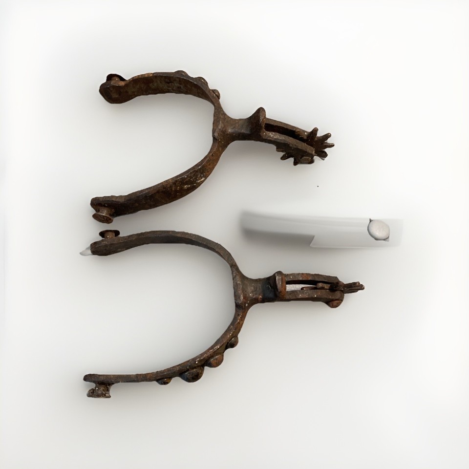 ANTIQUE Handmade In North Dakota Riding Spurs COWBOY Western Heavy ...