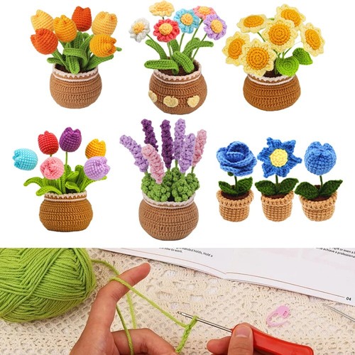 Kit de fleurs au crochet pour d??butants kit ?? tricoter tutoriels ??tape par ?? | eBay