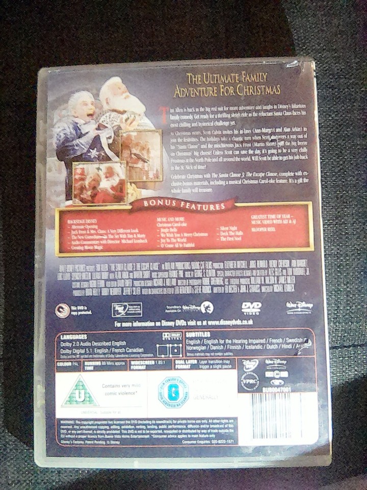 Walt Disney Santa Clause 3 The Escape Clause DVD Certificate U | eBay