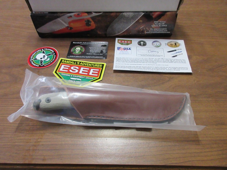 Esee Authentic Model 4HM Black Powder Blade Micarta Handle Fixed Blade ...