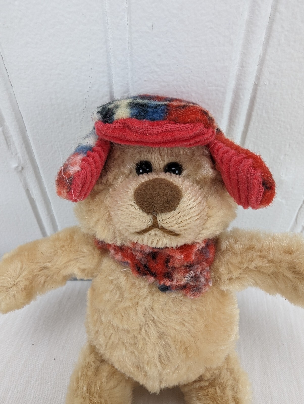 Gund Manni Miniature Teddy Bear Plush 5.5" Stuffed Animal Plaid Hat ...