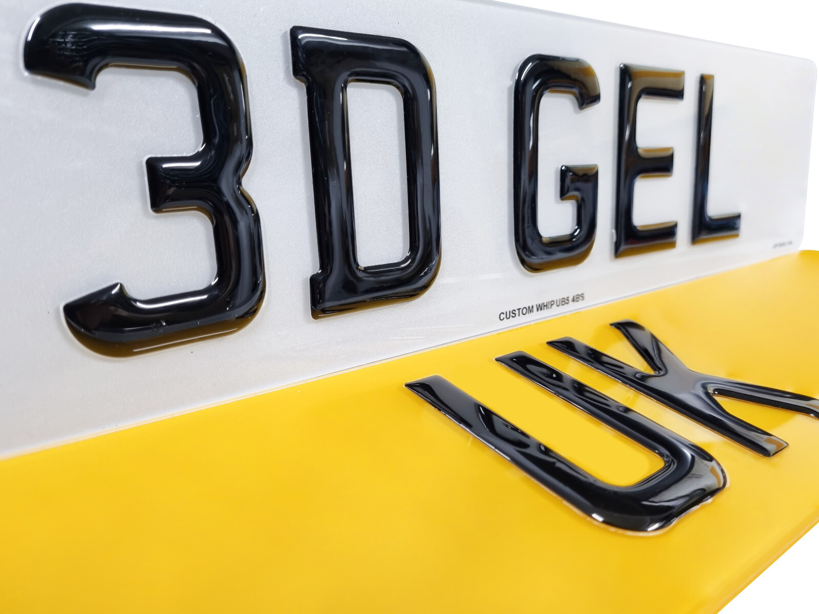 3D Gel Number Plates Gloss Black Domed Resin Raised UK Reg Car MOT ...