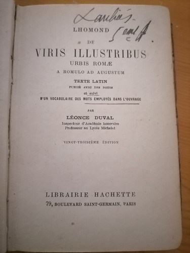 Viris Illustribus Urbis Romae LHOMOND Hachette | eBay
