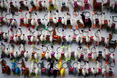 Lot of 3 Llama Alpaca Key Rings Chain Artisan Made from Peru, Ornaments ...