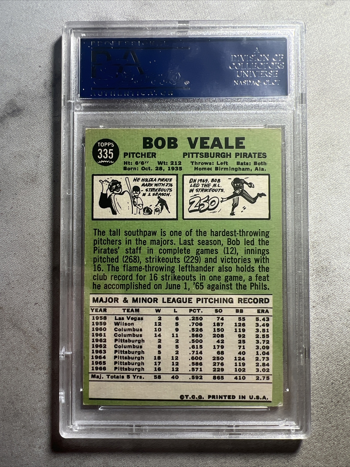 1967 Topps - Bob Veale #335 for sale online | eBay