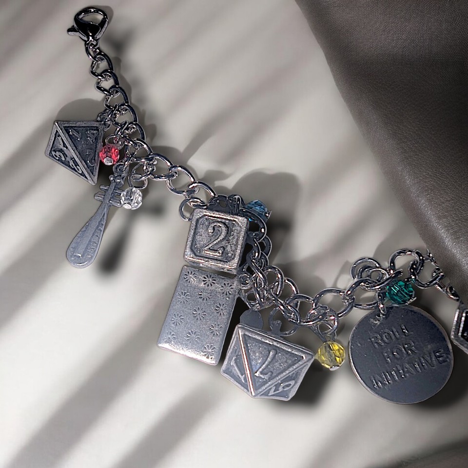 DnD Charm Bracelet Dungeons Dragons Jewelry Handmade Dice Jewelry | eBay