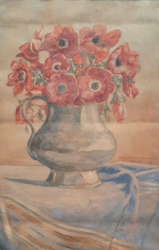 JULIUS ROTHSCHILD (1885-1954), Watercolor on Paper, Flowers Still Life ...