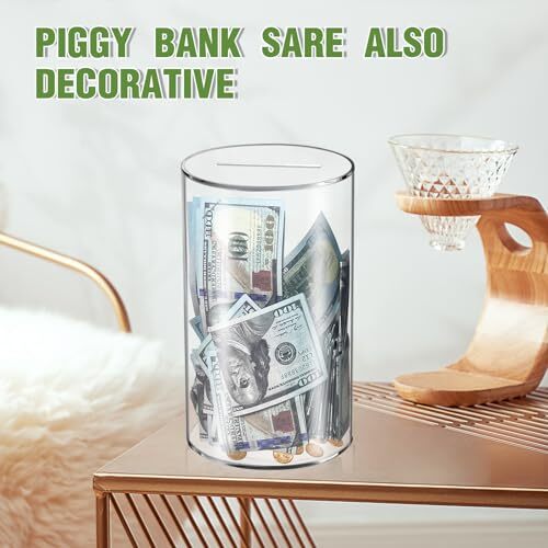 Clear Acrylic Piggy Bank Break to Open for Adults Boys Girls Birthday ...